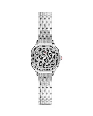 Michele Meggie Mini Watch, 25mm X 23mm - Black/silver