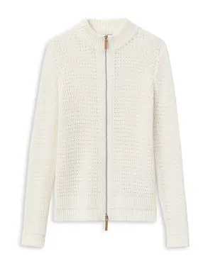 Lafayette 148 New York Textured Zip-front Cardigan
