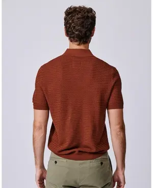 Aubin Alford Textured Cotton Polo Shirt