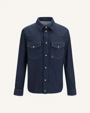 Moncler Denim Jacket With Logo Patch