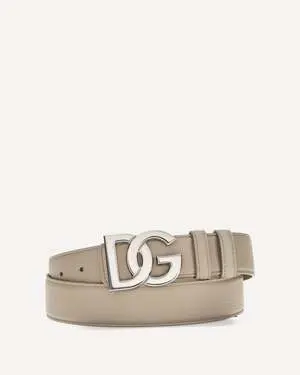 Dolce & Gabbana Calfskin Leather Belt - Beige