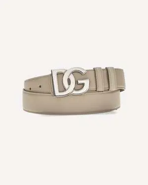 Dolce & Gabbana Calfskin Leather Belt With Dg Buckle