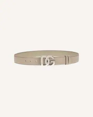 Dolce & Gabbana Calfskin Leather Belt With Dg Buckle