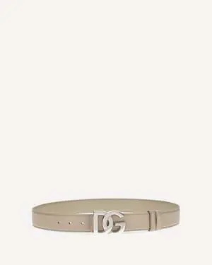 Dolce & Gabbana Calfskin Leather Belt With Dg Buckle