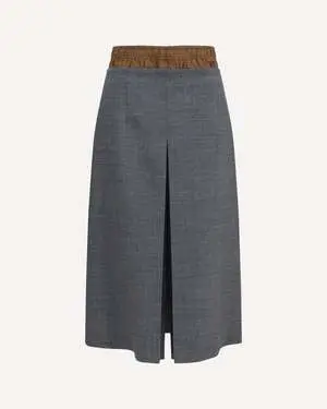 Prada Midi Skirt With Topstitching