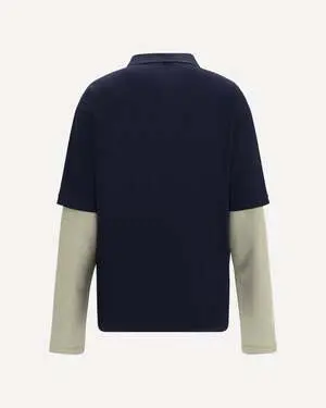 Miu Miu Striped Sleeve Polo Sweater Feale