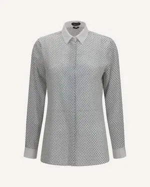 TOM FORD Diamond Print Silk Crêpe De Chine Shirt - Multicolour