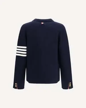 Thom Browne Single-breasted Wool Jacket With Four-bar Sleeve Detail