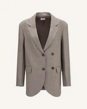 P.a.r.o.s.h Virgin Wool Double-breasted Blazer - Beige