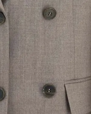 P.a.r.o.s.h Virgin Wool Double-breasted Blazer - Beige
