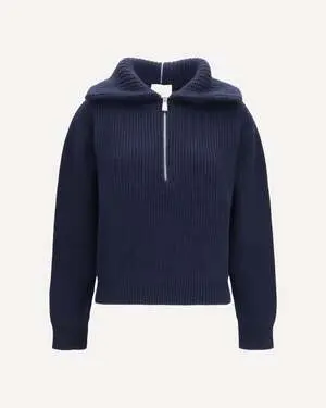 Malo Cashmere High-neck Zip Sweater
