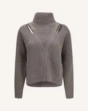 P.a.r.o.s.h P. A.r. O.s. H. High-neck Sweater With Perforated Shoulders Feale