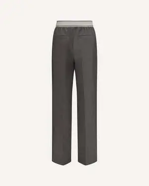 Versace Wool And Mohair Jacquard Motif Pants