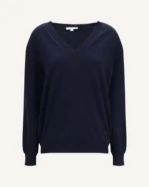 Malo MALO Cashmere V-Neck Sweater Blue