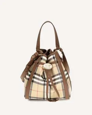 Burberry Mini Check Bucket Bag - Beige
