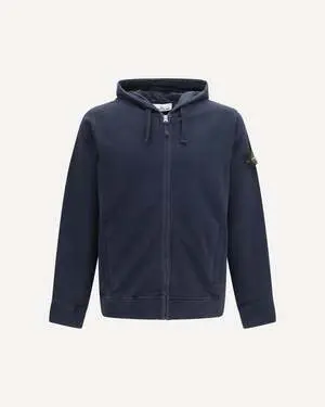 Stone Island Cotton Zip-up Hoodie With Compass Logo