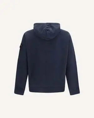 Stone Island Cotton Zip-up Hoodie With Compass Logo