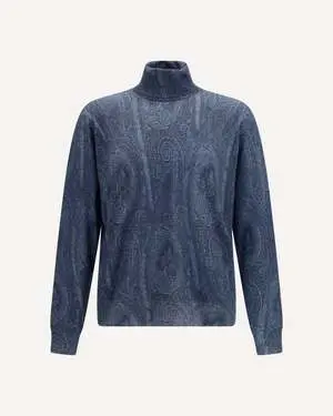 Etro Printed Turtleneck Sweater - Blue