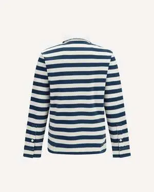 Burberry Triped Long-leeve Cotton Polo