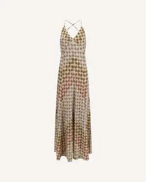 Missoni Long Lamé Viscose Dress With Crossed Straps