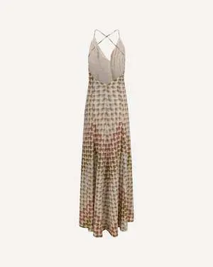 Missoni Long Lamé Viscose Dress With Crossed Straps