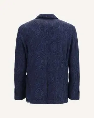 Etro Single-breasted Arnica Jacquard Wool-blend Jacket