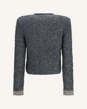 Balmain Quilted Sequin Cardigan With Decorative Buttons