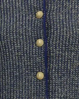 Balmain Quilted Sequin Cardigan With Decorative Buttons