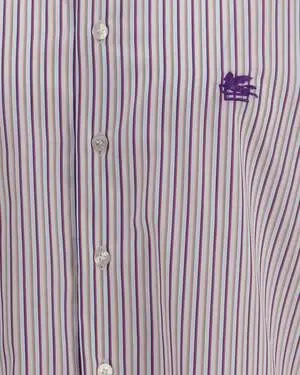 Etro Roma Striped Cotton Shirt With Pegaso Logo