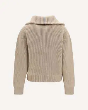 Malo High-neck Zip Sweater - Beige