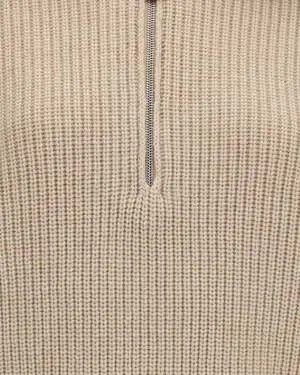 Malo High-neck Zip Sweater - Beige