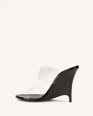 CHRISTIAN LOUBOUTIN Solo Zee Sculptural Wedge Mules - Black