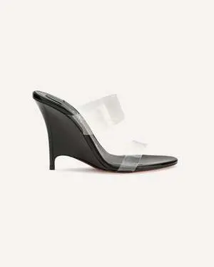 CHRISTIAN LOUBOUTIN Solo Zee Sculptural Wedge Mules - Black