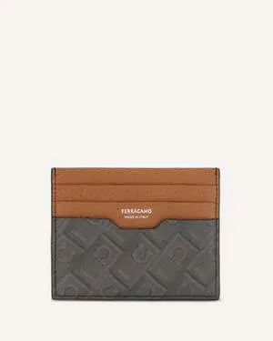 FERRAGAMO Monogram Leather Cardholder