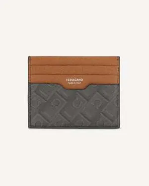 FERRAGAMO Monogram Leather Cardholder