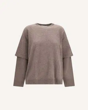 DARKPARK Troy Double-sleeve Cashmere Sweater - Brown