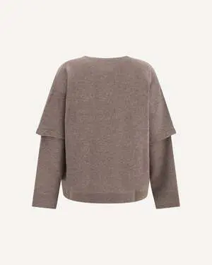 DARKPARK Troy Double-sleeve Cashmere Sweater - Brown
