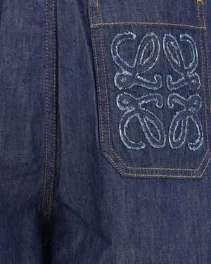 Loewe Cotton Chambray Drawstring Pants - Blue