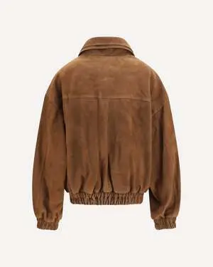 Magda Butrym Suede Bomber Jacket
