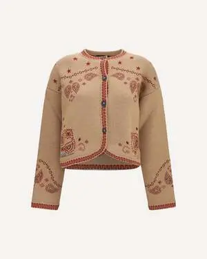 Alanui Bandana Jacquard Jacket - Brown