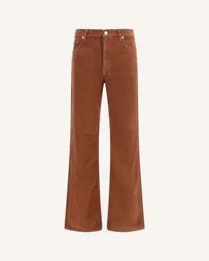 HAIKURE Korea Pier Corduroy Straight Leg Trousers - Brown