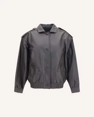 BLAZÉ MILANO Charlie Ares Leather Bomber Jacket