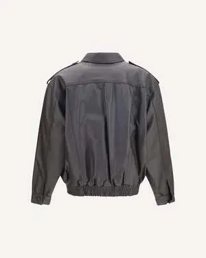 BLAZÉ MILANO Charlie Ares Leather Bomber Jacket