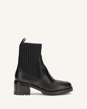 Santoni Ferret Leather Boots - Black
