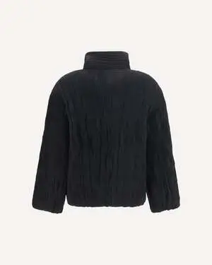 GONGDID DESIGN Jacket Short Padded Jacket With Striped Fabric