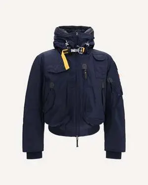 PARAJUMPERS Hooded Bomber Jacket With Cargo Pockets - Blue
