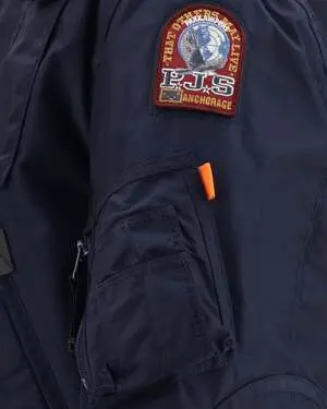 PARAJUMPERS Hooded Bomber Jacket With Cargo Pockets - Blue