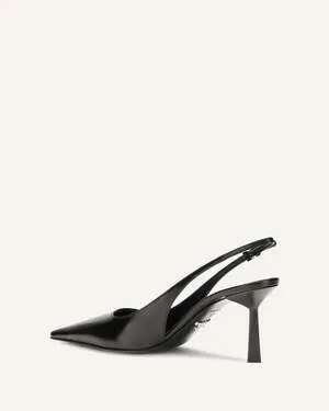 Prada Leather Slingback Pumps - Black