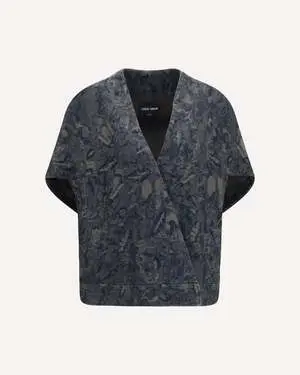Giorgio Armani Jacket In Oversized Floral Jacquard Denim
