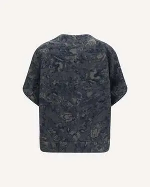 Giorgio Armani Jacket In Oversized Floral Jacquard Denim